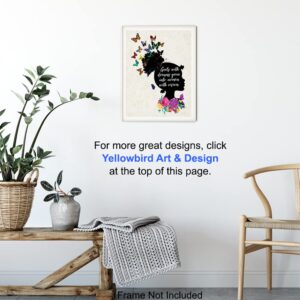 African American Girls Motivational Wall Art - Black Art - Inspirational Poster - Teens, Little Girls Bedroom, Kids Room - Positive Quotes - Encouragement Sayings - Daughter Gifts - Family Wall Decor