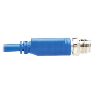 Tripp Lite M12 X-Code Cat6 Ethernet Cable Blue (M/M), 1 Gbps, UTP, UL CMR-LP Certified for 60W PoE, Heavy-Duty IP68 Rating, 9.8 Feet / 3 Meters, (NM12-601-03M-BL)