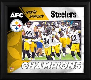 pittsburgh steelers framed 15" x 17" 2020 afc north division champions collage - nfl team plaques and collages