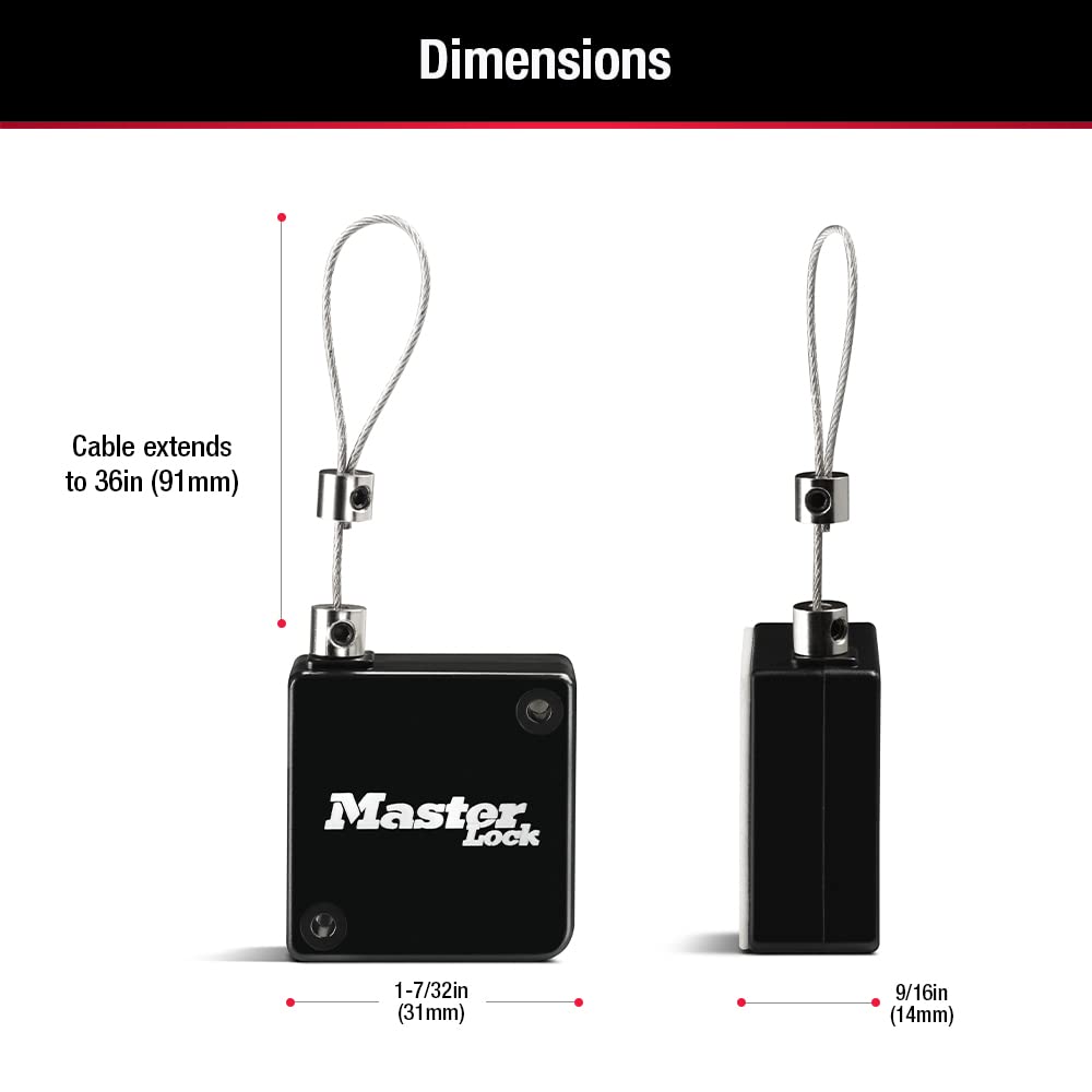 Master Lock 5490D Retractable Lock Box Key Tether Small