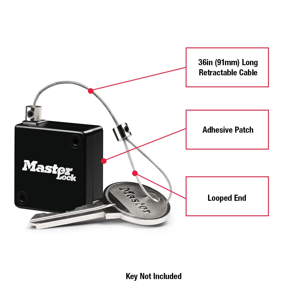 Master Lock 5490D Retractable Lock Box Key Tether Small