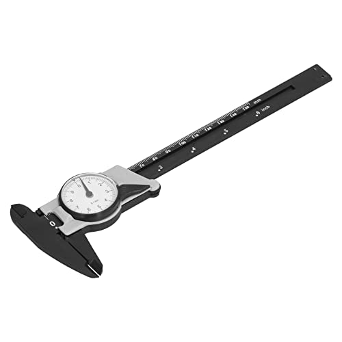 Pure Plastic Dial Vernier Caliper with Dial Plastic Vernier Caliper Gauge ABS 0‑150mm High Precision Portable Shockproof Metric Measuring Tool for Laboratory Home