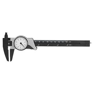 Pure Plastic Dial Vernier Caliper with Dial Plastic Vernier Caliper Gauge ABS 0‑150mm High Precision Portable Shockproof Metric Measuring Tool for Laboratory Home