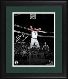 jaylen brown boston celtics framed 11" x 14" spotlight photograph - facsimile signature - autographed nba art