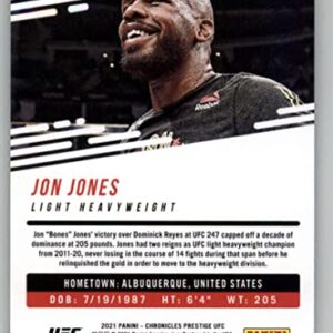 2021 Panini Chronicles UFC Prestige #78 Jon Jones Heavyweight Official MMA Trading Card in Raw (NM or Better) Condition