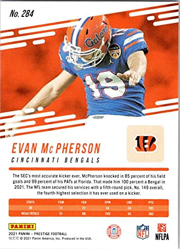 2021 Panini Prestige #284 Evan McPherson RC Rookie Card Cincinnati Bengals Official NFL Football Trading Card in Raw (NM or Better) Condition