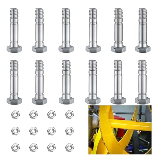 12 Pack 710-0890 Shear Pins With Nuts Compatible with MTD Craftsman Cub Cadet Troy-Bilt Snowblower 910-0890A 7100890 9100890 - 710-0890A Shear Bolt 5/16-18 x 1.5, Fits Two-Stage Snow(2004 & Prior)