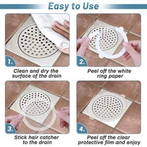 70 Pack Disposable Hair Catcher for Shower, Mckanti Disposable Hair Drain Catchers Hair Catcher Mesh Stickers for Bathroom, Washbasin, Bathtub, Kitchen