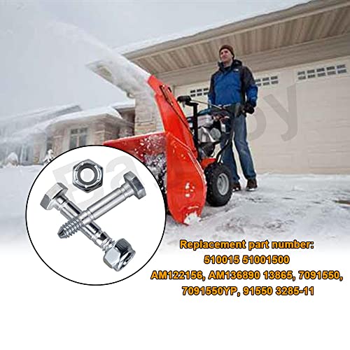 Braveboy 6 Pack Snowblower Shear Bolts 51001500-2-1/8" x 5/16" 51001500 Shear Pins & Nuts Compatible with Ariens 01019500 510015 AM122156 AM1369890 Snow Blower, Fits ST420 ST520 ST732 ST1032 & More