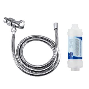 klabb k-3 shower set 79 inches stainless steel shower hose with adjustable shower arm holder shower head holder replacement shower hose head holder with inner brass ball.