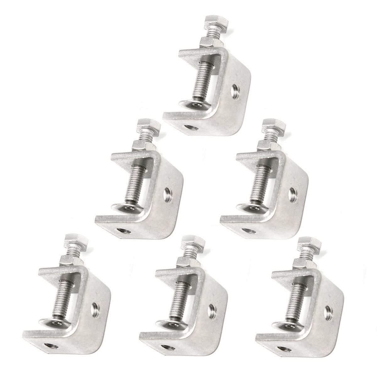 6Pcs Stainless Steel C-Clamp,wood Clamps,Tiger Clamp Heavy Duty,Wood Working Heavy Duty C-clamp with Wide Jaw Openings, for Welding/Carpenter/Building/Household Mount (6pc)