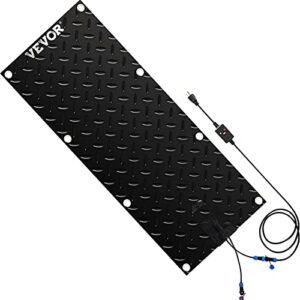 vevor 10in x 30in pvc heated 6ft power cord snow melting mat, black