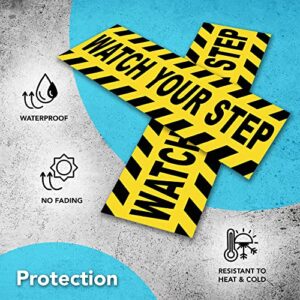 2 PC Watch Your Step - 10x3 Watch Your Step Floor Sticker - Watch Your Step Sticker - Caution Stickers - Watch Your Step Sign for Floor Outdoor/Indoor