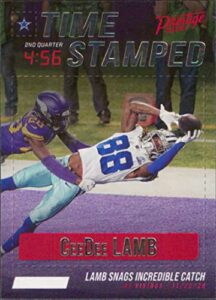 2021 panini prestige time stamped #11 ceedee lamb dallas cowboys official nfl football trading card in raw (nm or better) condition