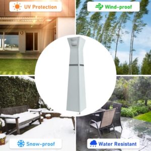 Top Hill Pyramid Patio Heater Cover ，Outdoor Heater Cover Waterproof Zipper Designed with Storage Bag，Stand-Up Outdoor Propane Patio Heater Cover 21" L x 21" W x 90" H (Grey）