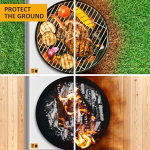 Semmiro 40" x 40" Square Fire Pit Mat, 3-Layer Fireproof Grill Pad Ember Mat with Reflective Edging for Outdoor Wood Burning Fire Pit, Protector of Deck, Patio, Wood Floor, Grass, Campsite, Lawn