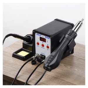 Welder 2 IN 1 750W Soldering Station LCD Digital Display Welding Rework Station For Cell-phone BGA SMD PCB IC Repair Solder Tools (Color : Black)