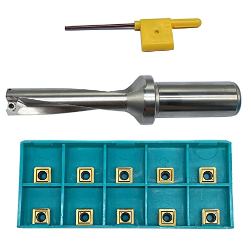 Zouzmin SPMG 10pcs with SP Series 3D Shank Dia 25mm indexable Drill bit CNC Lathe Tools for Fast U Drill Machinery Drilling Tool.… (SPMG060204 10pcs + 19-4D-C25-SP06)