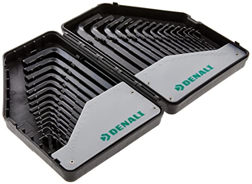 Amazon Brand - Denali 30-Piece SAE (0.028"-5/64") and Metric (0.7MM-10MM) Hex Key Wrench Set