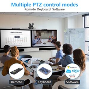 iTOPVIS PTZ Conference Room Camera – 10X Optical Zoom Full HD 1080P USB Conference Webcam for IP Live Streaming, Broadcast Conferences and Education Events (V210U2)