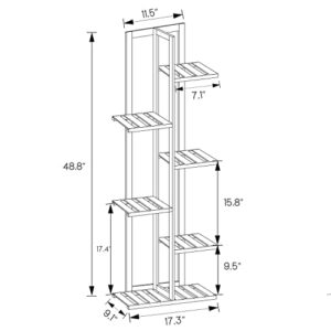 MoNiBloom 6 Tier Bamboo Plant Stand, Flowers Display Shelf Holder Organizer with 7 Pot Positions for Outdoor Indoor Balcony Patio Balcony, Natural