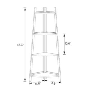 MoNiBloom Bamboo 4-Tier Tall Corner Shelf Flower Pot Display Rack Plant Stands Organizer for Indoor Patio Garden Balcony Living Room, White