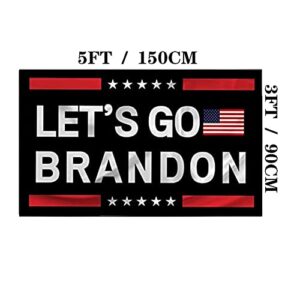 Jayus Let's Go Brandon Flag 3x5 Double Sided, Heavy Duty 3Ply Black FJB Flags with Brass Grommets for Outdoor Indoor Decor