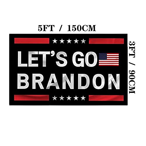 Jayus Let's Go Brandon Flag 3x5 Double Sided, Heavy Duty 3Ply Black FJB Flags with Brass Grommets for Outdoor Indoor Decor