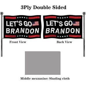 Jayus Let's Go Brandon Flag 3x5 Double Sided, Heavy Duty 3Ply Black FJB Flags with Brass Grommets for Outdoor Indoor Decor