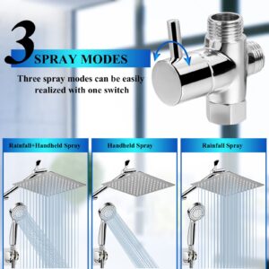 High Pressure Rainfall Shower Head, Rain Head with Height/Angle Adjustable Extension Arm and Handheld Combo, Koeka Flow Stainless Steel Powerful Spray Long Hose