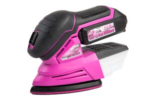 the original pink box 20-volt li-ion brushless cordless detail sander with 2ah battery, pink