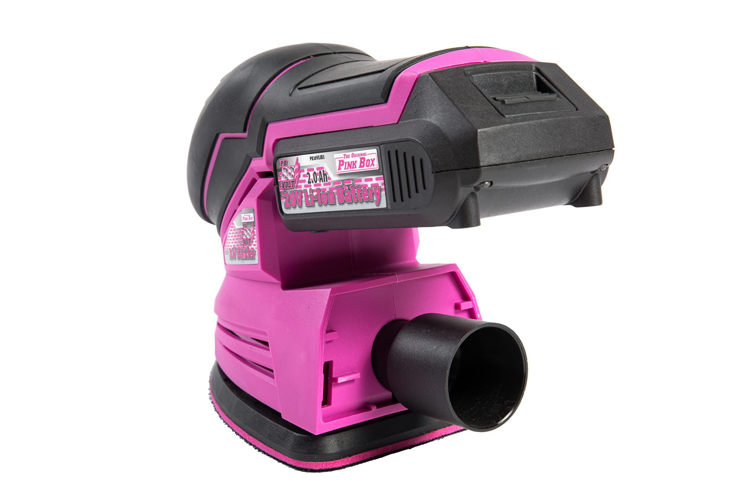 The Original Pink Box 20-Volt Li-ion Brushless Cordless Detail Sander with 2Ah Battery, Pink