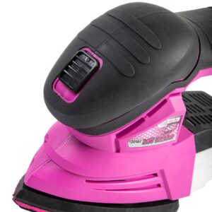 The Original Pink Box 20-Volt Li-ion Brushless Cordless Detail Sander with 2Ah Battery, Pink