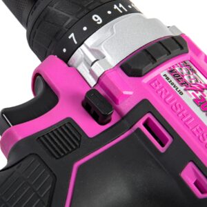 The Original Pink Box 20-Volt Lithium-Ion 1⁄2-Inch Keyless Chuck Brushless Cordless Drill With 2Ah Battery, Pink