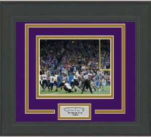 framed justin tucker facsimile laser engraved signature auto baltimore ravens 15x16 football photo