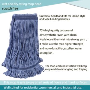 Midoneat Loop-end String Wet Mop ,Heavy Duty Cotton Mop,Commercial Industrial Grade Mop for Floor Cleaning