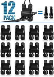 sunvie fastlock2 low voltage landscape lighting wire connector landscape light connectors waterproof 12-18 gauge landscape wire connector for outdoor landscape lighting path lights, 12 pack