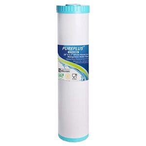 pureplus 5 micron 20" x 4.5" rfn20bb whole house iron & manganese reduce water filter replacement cartridge,1 pack