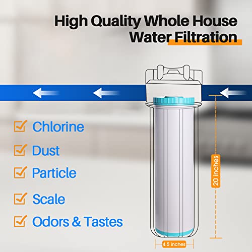 PUREPLUS 5 Micron 20" x 4.5" RFN20BB Whole House Iron & Manganese Reduce Water Filter Replacement Cartridge,1 Pack