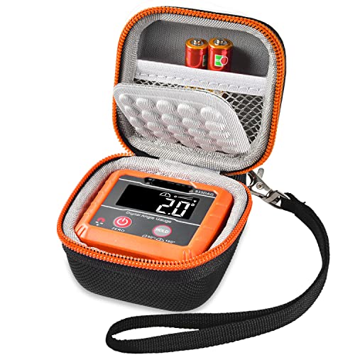 ANKHOH Case Compatible with Klein Tools 935DAG Digital Electronic Level and Angle Gauge, Finder Protractors Carrying Storage Holder Bag Fits for Degree Ranges Measures Batteries (Box Only), Orange