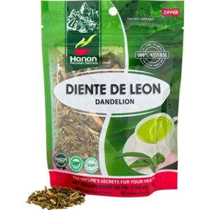 hanan dandelion loose leaf tea (diente de leon) – herbal tea 1.1 oz (30 g) dandelion leaves from peru – te del diente de león