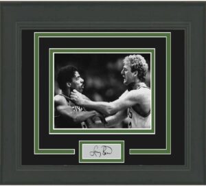 framed larry bird boston celtics facsimile laser engraved signature auto 15x16 basketball photo