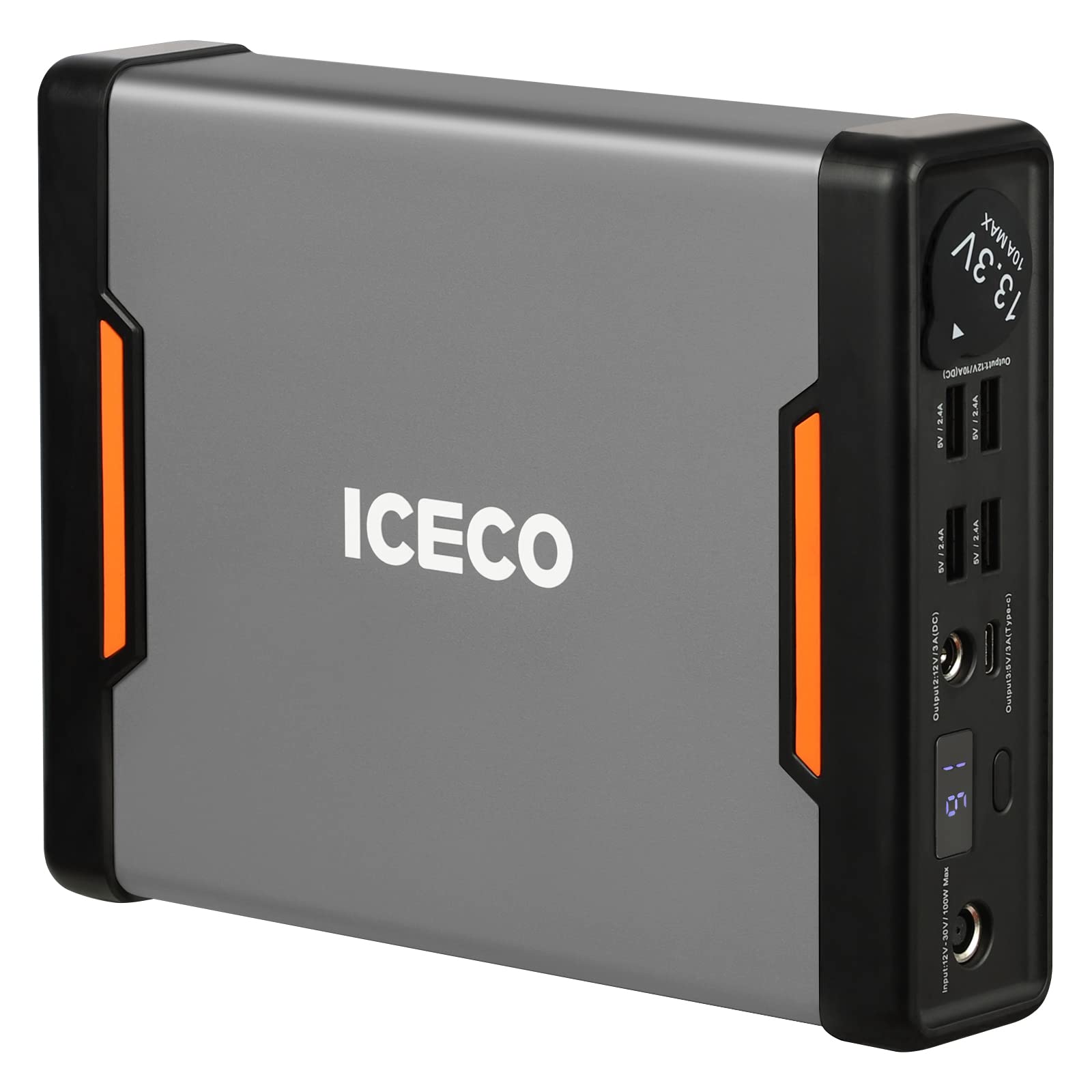 ICECO 69600mAh Portable Power Station, 250Wh Outdoor Mobile Backup Lithium Battery, 2 DC/4 USB Ports & Battery Level Display for Trip, Camping, Hunting Emergency (Only Suitable GO20 Series)