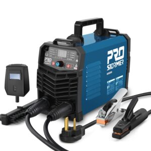 160amp arc stick welder, prostormer 110v/220v dual voltage mma/lift tig 2 in 1 welder with igbt inverter digital display lcd hot start, portable welding machine for beginners and professionals