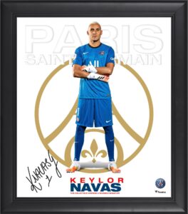 keylor navas paris saint-germain 15" x 17" player frame - facsimile signature - autographed soccer art