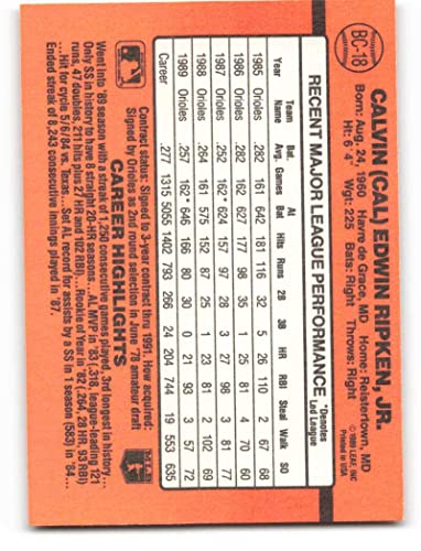 1990 Donruss Bonus MVPs #BC-18 Cal Ripken Jr. NM-MT Baltimore Orioles Baseball MLB