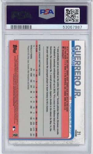 Graded 2019 Topps Chrome Update Vladimir Vlad Guerrero Jr. #21 Throwing Rookie RC Baseball Card PSA 10 Gem Mint