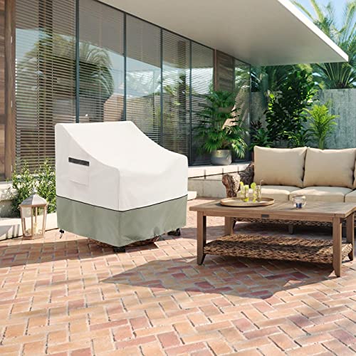 LSongSKY Outdoor Swivel Lounge Chair Cover,100% Waterproof Heavy Duty Outdoor Chair Covers,(33 L x 37 W x 38.5 H inches) Patio Furniture Cover for Swivel Patio Lounge Chair,White&Grayish Green