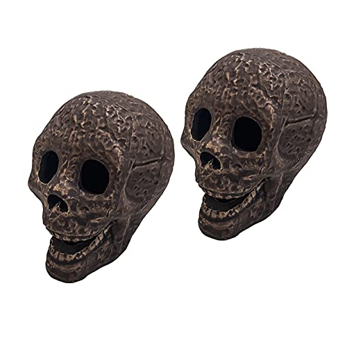 2pc Fire Pit Skull Ceramic Fireproof Rock Decor. for Campfire, Bonfire, Fireplace, Fire Pit, Halloween Decorations for Gas, Propane Or Wood Fires . Fireplace Ghost Decoration