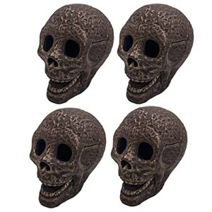 2pc Fire Pit Skull Ceramic Fireproof Rock Decor. for Campfire, Bonfire, Fireplace, Fire Pit, Halloween Decorations for Gas, Propane Or Wood Fires . Fireplace Ghost Decoration